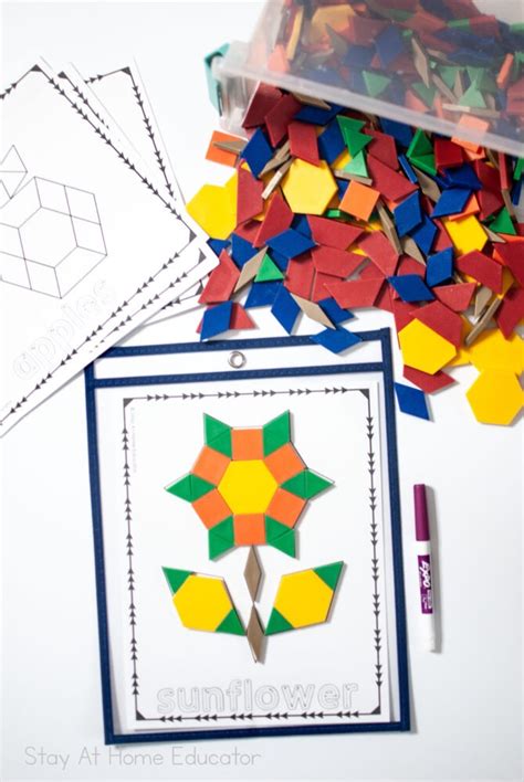 Free Fall Pattern Block Mats Stay At Home Educator