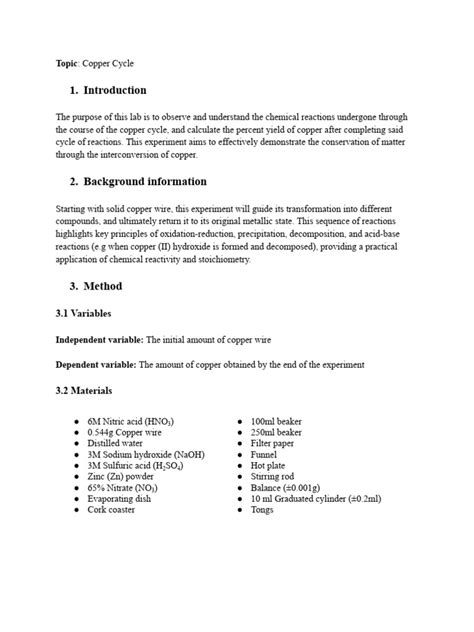 Copper Cycle Pdf Nitric Acid Hydroxide