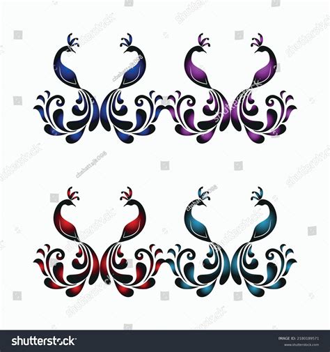 Indian National Bird Peacock Vector Illustration Stock Vector Royalty