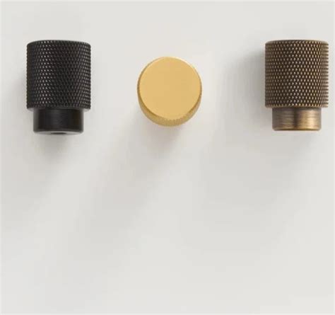 Round Rod Knurled Brass Knobs Timeless Elegance Knobs Set Big River Hardware
