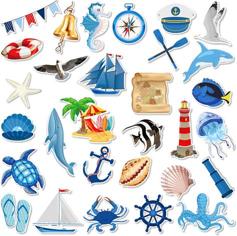 Xuhal 29 Pcs Sea Navigation Car Magnets Summer Cruise Door