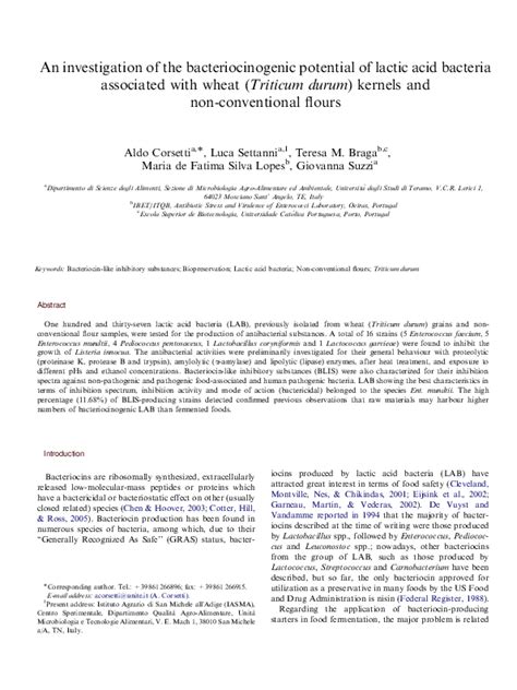 Pdf An Investigation Of The Bacteriocinogenic Potential Of Lactic