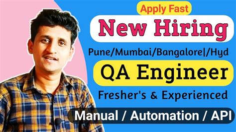 qa vacancies software testing openings quality assurance api