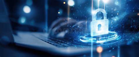 The Secure Digital Lock Representing Cybersecurity In Modern Technology Ai Generated Image Stock