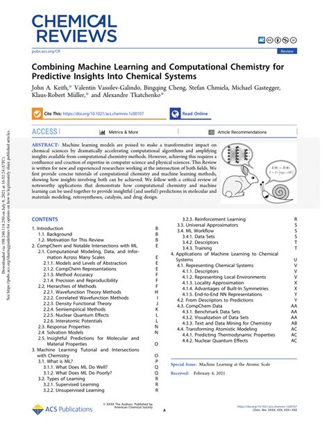 Pdf Combining Machine Learning And Computational Chemistry For Predictive Insights Into