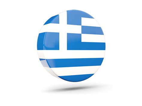Glossy Round Icon 3d Illustration Of Flag Of Greece