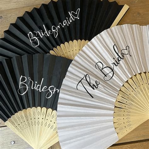 Bride Or Bridesmaid Printed Hand Fans Sugarbird Weddings