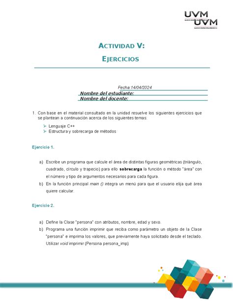 Actividad 5 Logica Y Programación Estructurada Actividad V Ejercicios Fecha1404 Con Base