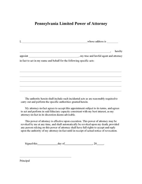 Free Pennsylvania Power Of Attorney Forms 8 Types Pdf Word Eforms