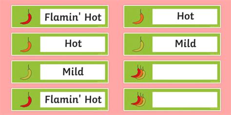 Chilli Challenge Resource Labels Creat De Profesori