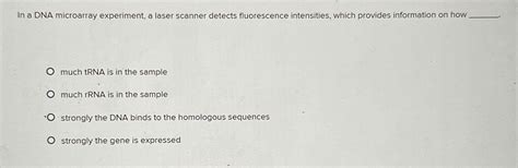 Solved In A Dna Microarray Experiment A Laser Scanner Chegg