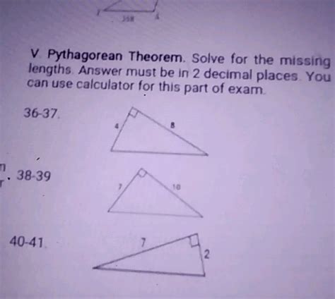 Pythagorean Theorem Solve For The Missing StudyX
