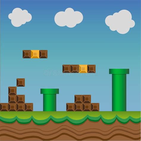Art Of Super Mario Bros Classic Video Game Vector Illustration Eps 10
