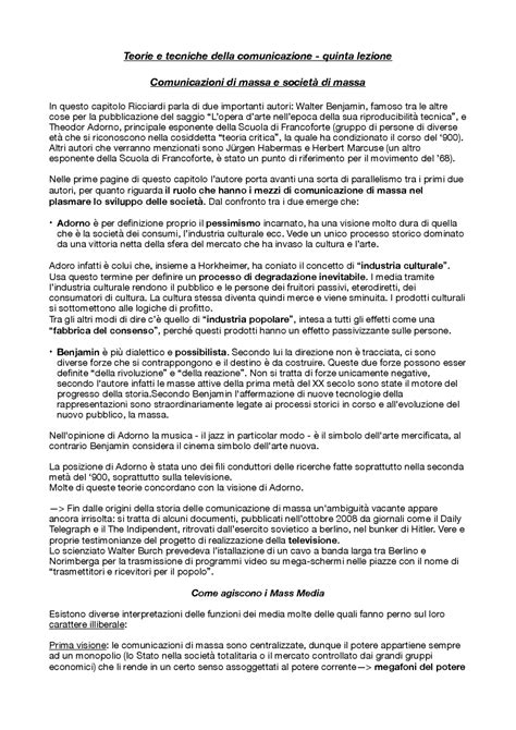 Teorie E Tecniche Della Comunicazione Appunti Di Teorie E Tecniche