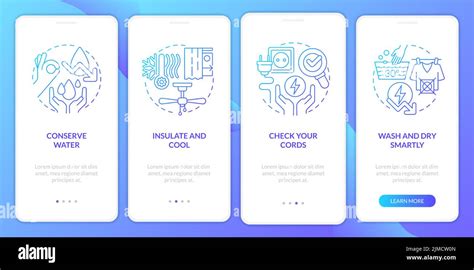 Energy Efficiency At Home Blue Gradient Onboarding Mobile App Screen Stock Vector Image And Art