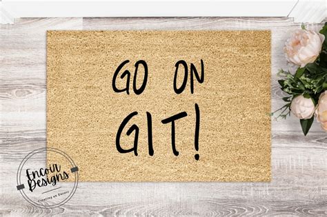 Go On Git Welcome Mat Funny Doormat Welcome Mat Etsy