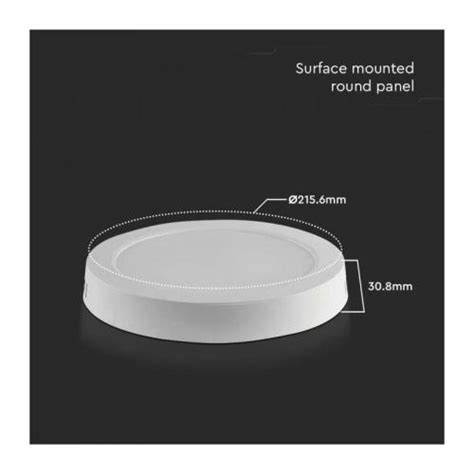 V Tac 18w Led Backlit Surface Mounted Panel Round 6500k Sku 7878