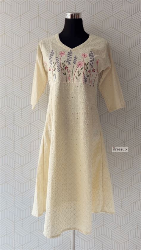 Cotton Hakoba Aline Tops With Beautiful Thread Embroidery Works2950