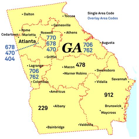 Area Codes In Georgia