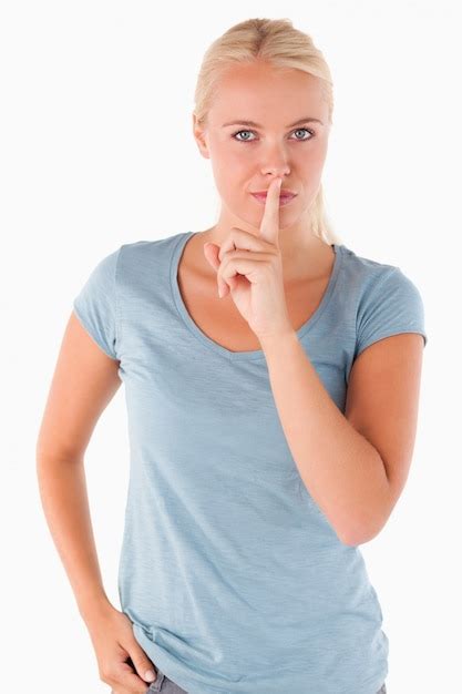Premium Photo Hushing Blond Woman