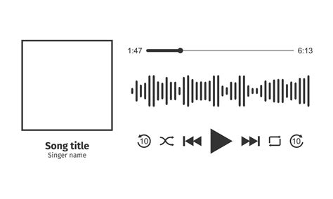 Music Player Interface Design With Song Photo Frame Different Buttons Loading Bar With Timer