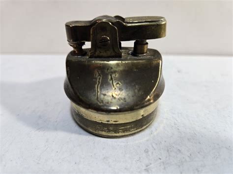 Vintage Working Brass Table Lighter Insert Fits 1 12 Round Base 7096