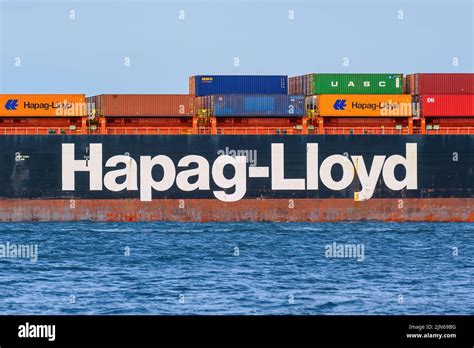 View Of The Hapag Lloyd Brand Logo On The Container Carrier Valencia