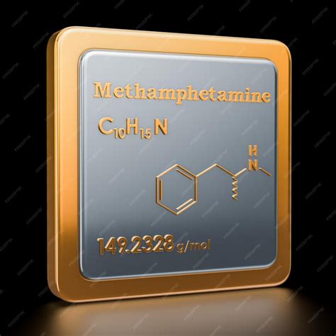 Premium Photo Methamphetamine Icon Chemical Formula Molecular Structure 3d Rendering