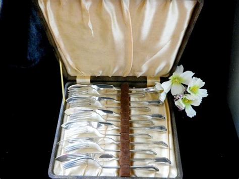 Silver Plated Fish Knives And Forks Set Of 6 Pairs