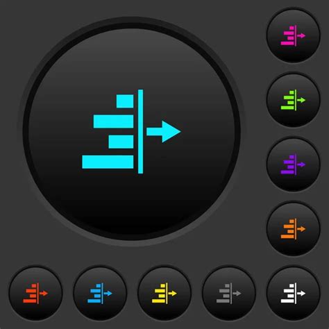 Debugging Program Dark Push Buttons Vivid Color Icons Dark Grey Stock Vector Image By
