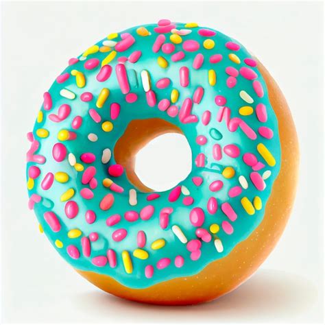 Donut Aislado Sobre Fondo Blanco Donut Colorido Sobre Blanco Con