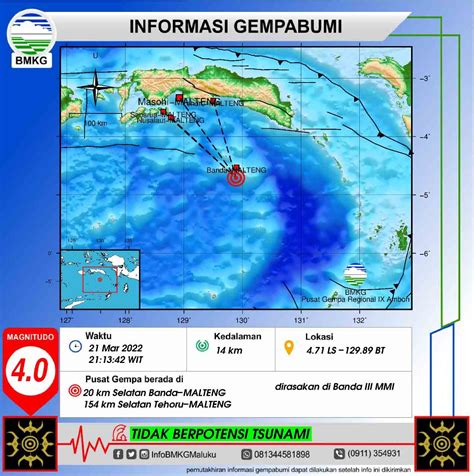 Gempa M 4 0 Guncang Banda MalukuTerkini