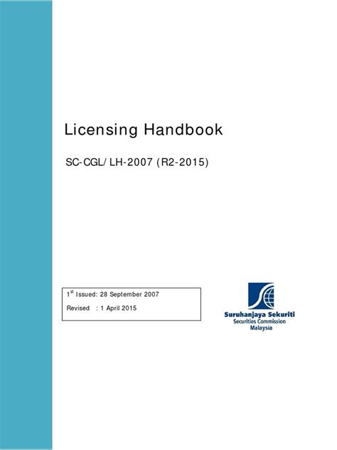 Licensing Handbook Pdf Securities Finance Investment Management