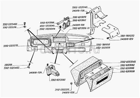 Автокаталог ГАЗ-3302 (2004) - Панель приборов (для автомобилей выпуска ...