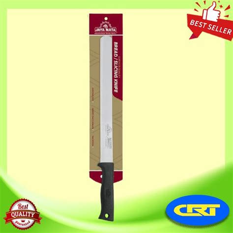 Jaya Mata 12 Jm248 Black Handle Bread Knife With Straight Edge Pisau