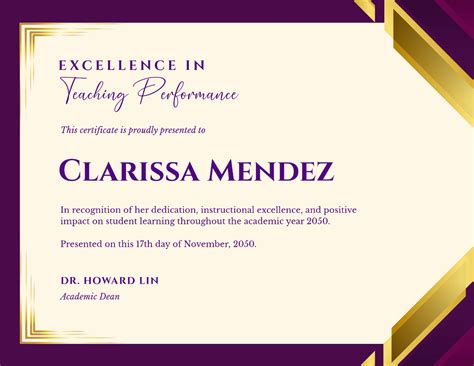 Free Vintage Performance Certificate Template To Edit Online