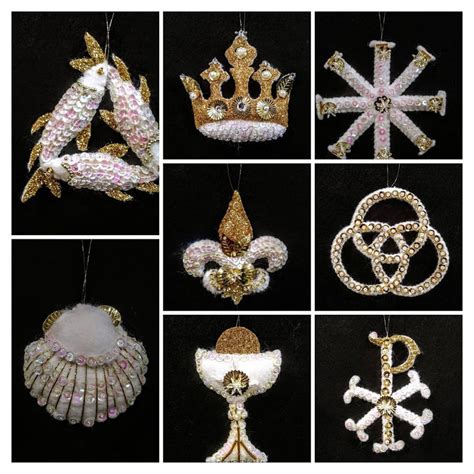 Made To Order Chrismon Christmas Ornaments Hand Made Set Of Etsy