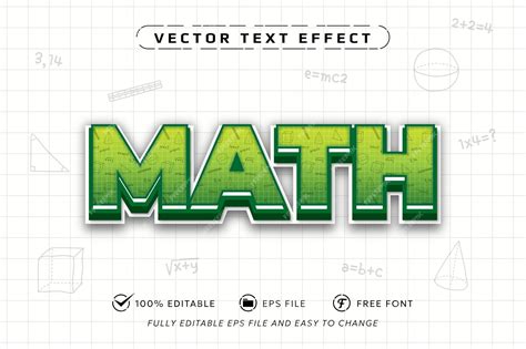 Premium Vector Math Text Effect For School 3d Style Premium Vector Math Text Effect For School 3d Style