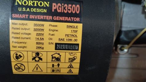 Norton Digital Inverter Gasoline Generator PGi3500 3500W 4 Stroke On