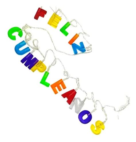 Serie Letrero Luminoso Luces Led Decorativo Feliz Cumplea Os