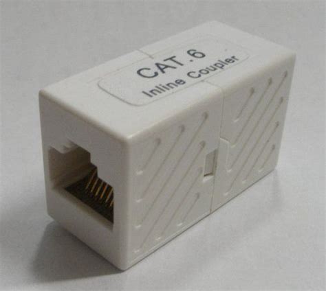 Category Cat Network Ethernet Cable Coupler White Connects Two Network Cables Together To