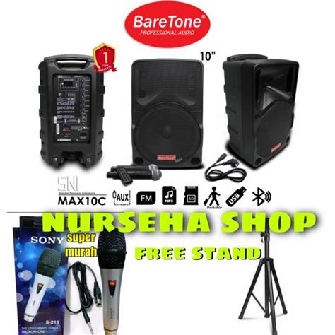 Jual Speaker Aktif Portable Bluetoot 10 Inch Baretone Max10c Bluetoot