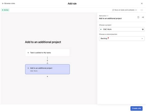 rules that run on subtasks and only on subtasks product feedback