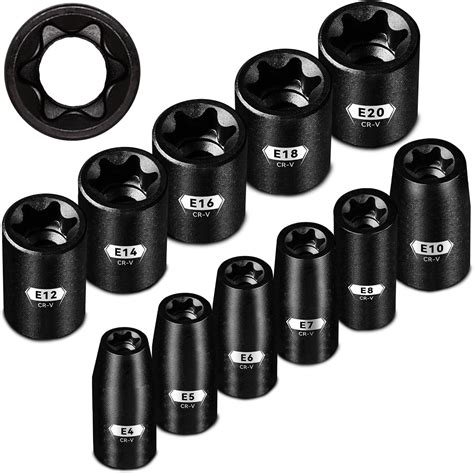 Pgroup E Torx Socket Set With Holder E4 E20 Female External Sockets 3