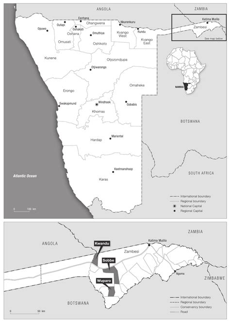 Map Of Namibia Showing The Three Conservancies