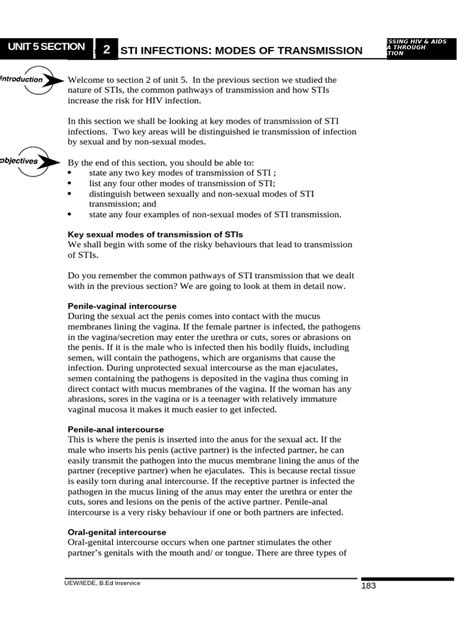 Unit 5 Section 2 Hiv New Pdf Sexually Transmitted Infection