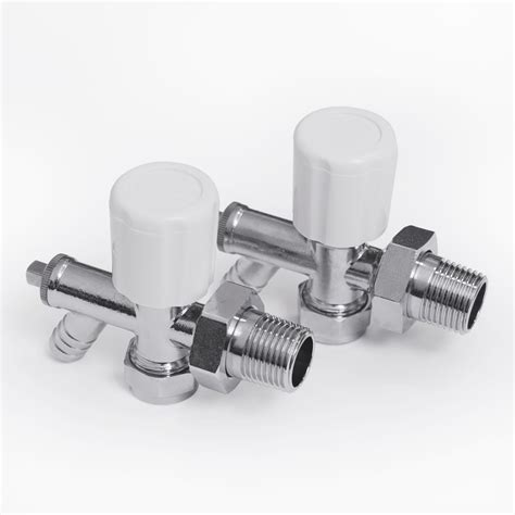 Modern Radiator Valves With Drain Off Chrome15mm