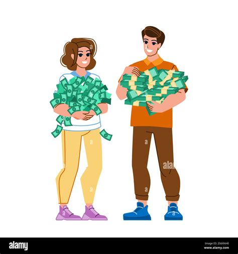 Revenue Stability Vector Money Income Financial Man Woman Increase