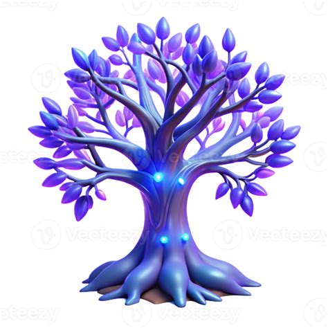 Glowing 3d Tree Render 54717461 Png