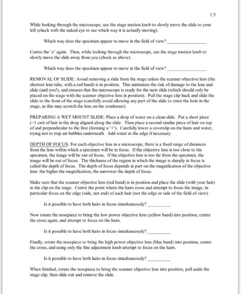 Solved Of LAB THE MICROSCOPE Name ID Station Chegg Com